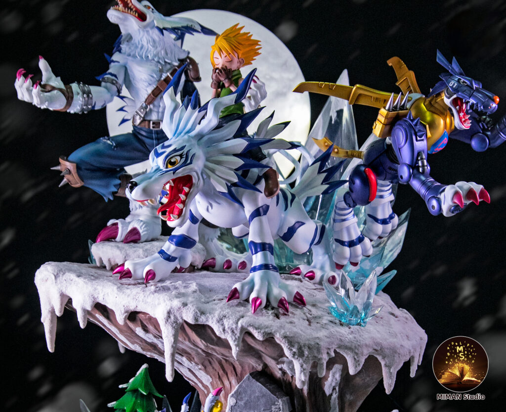 Evolution of Garurumon with LED - Digimon Resin Statue - MIMAN Studios [In Stock] - FIGURETOPIA