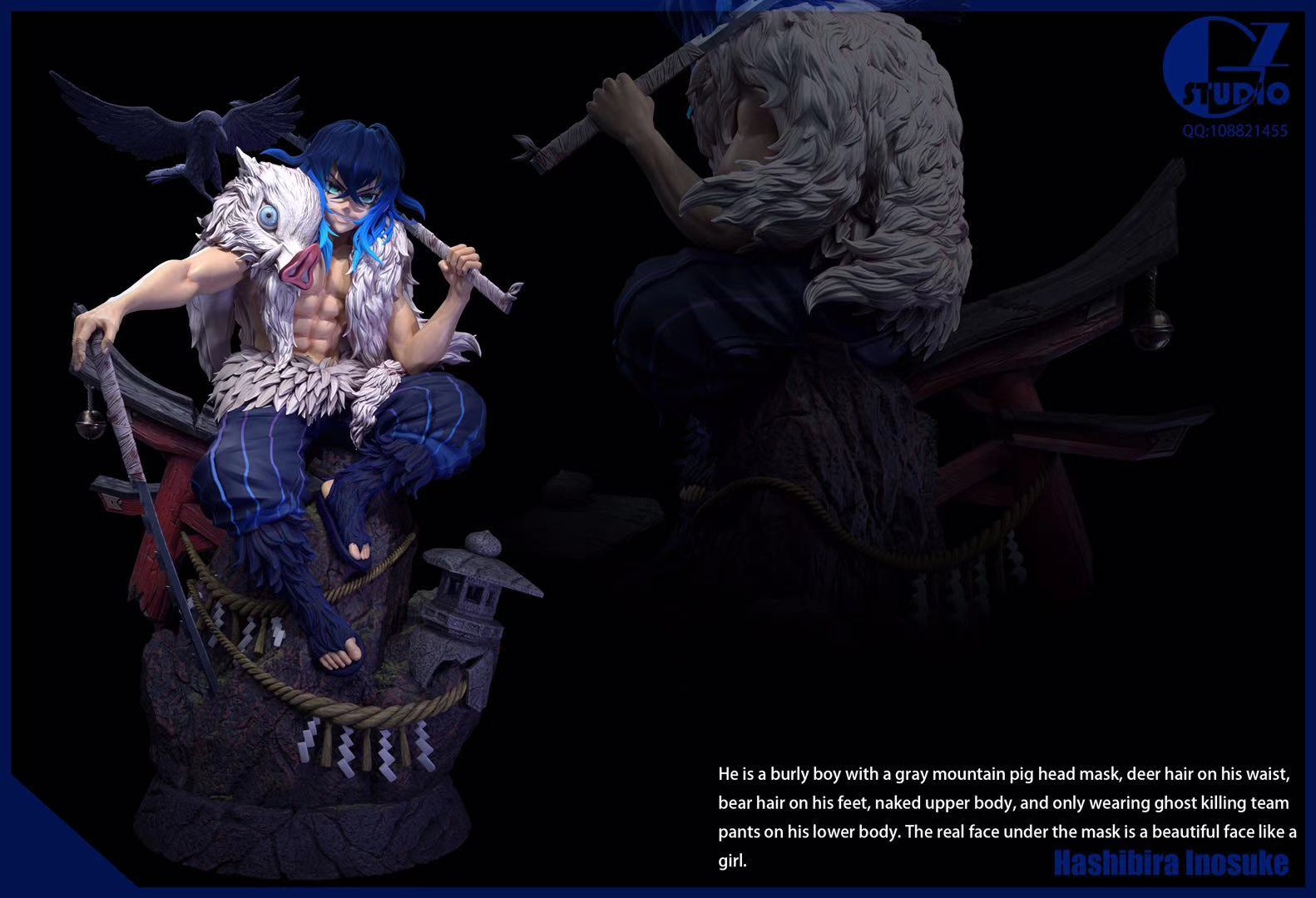 1/6 Scale Hashibira Inosuke - Demon Slayer: Kimetsu No Yaiba Resin ...