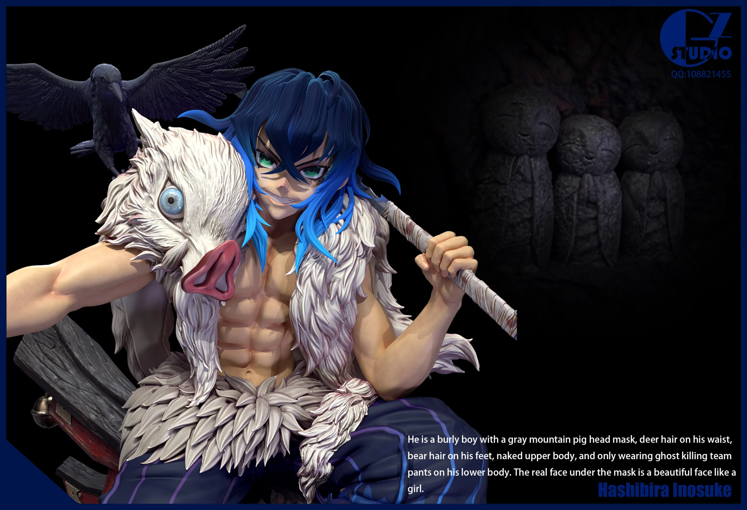 1/6 Scale Hashibira Inosuke - Demon Slayer: Kimetsu No Yaiba Resin ...