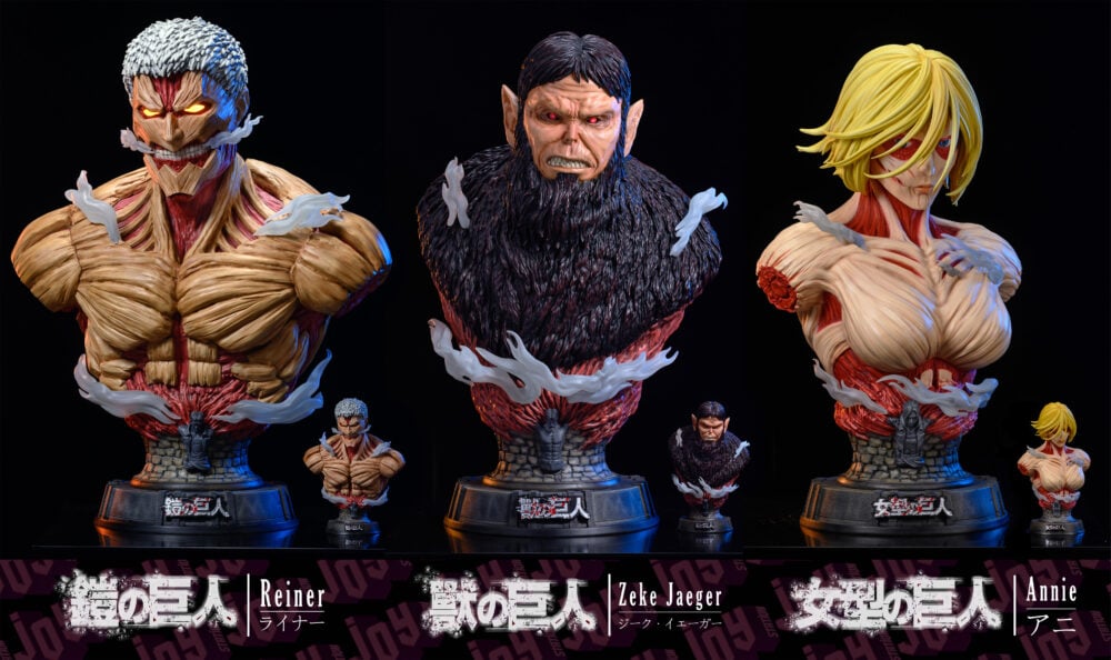 1/1 & 1/4 Scale Three Titans Bust Statue - Attack on Titan Resin Statue ...