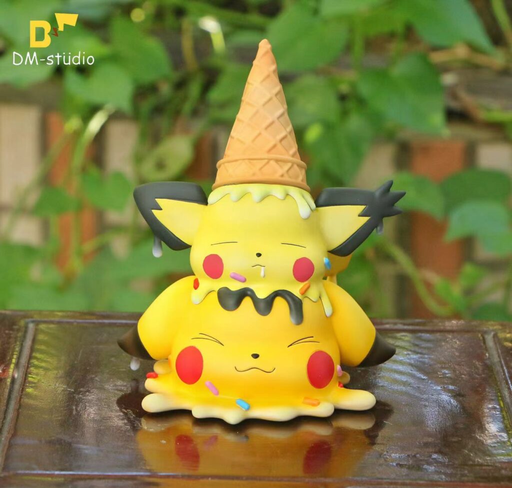 Big & Small Scale Ice Cream Pichu & Pikachu - Pokemon Resin Statue - DM ...