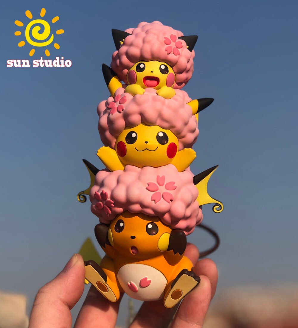 Sakura Pikachu Family - Pokemon Resin Statue - sun Studio [In Stock ...
