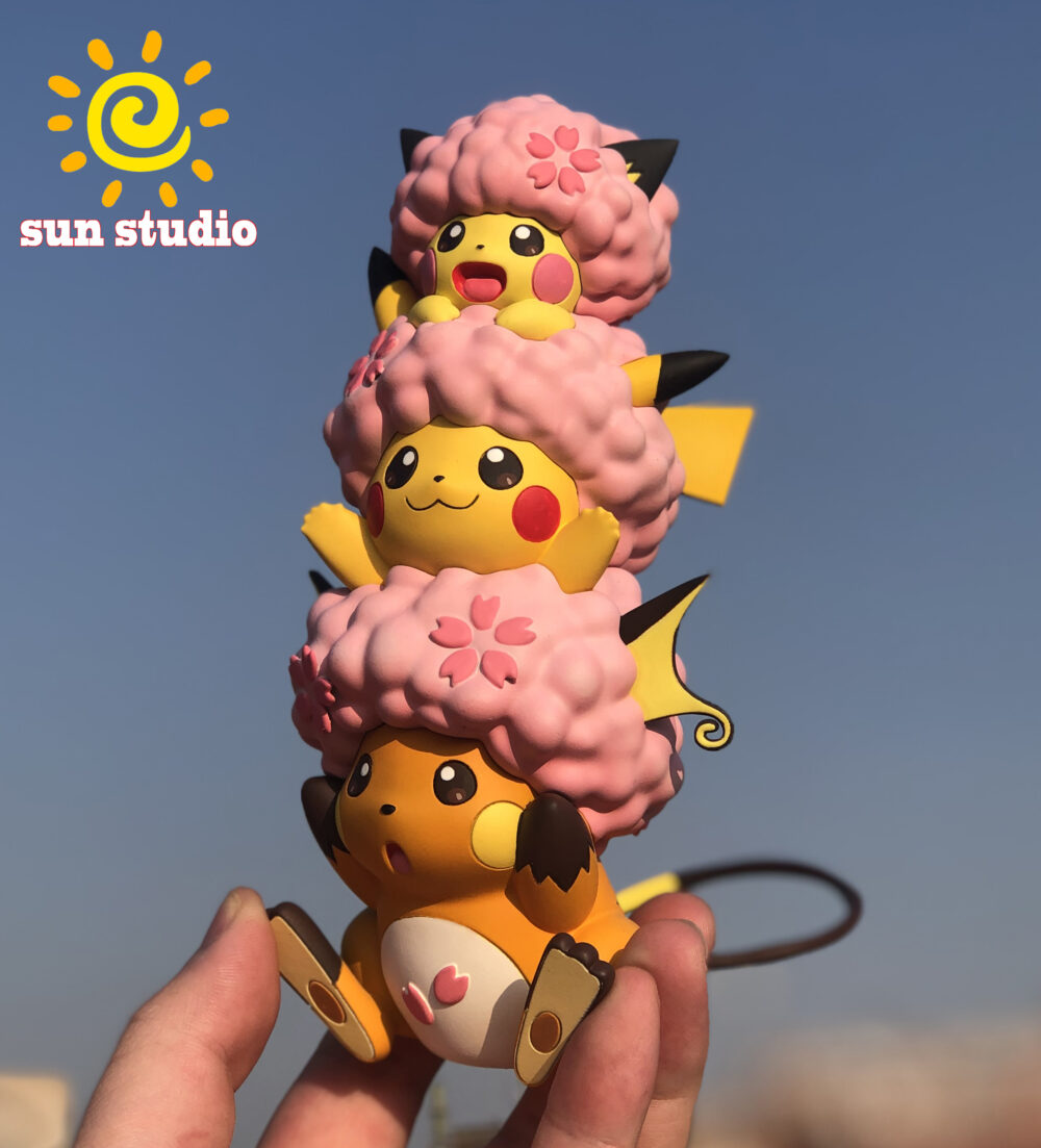 Sakura Pikachu Family - Pokemon Resin Statue - sun Studio [In Stock ...