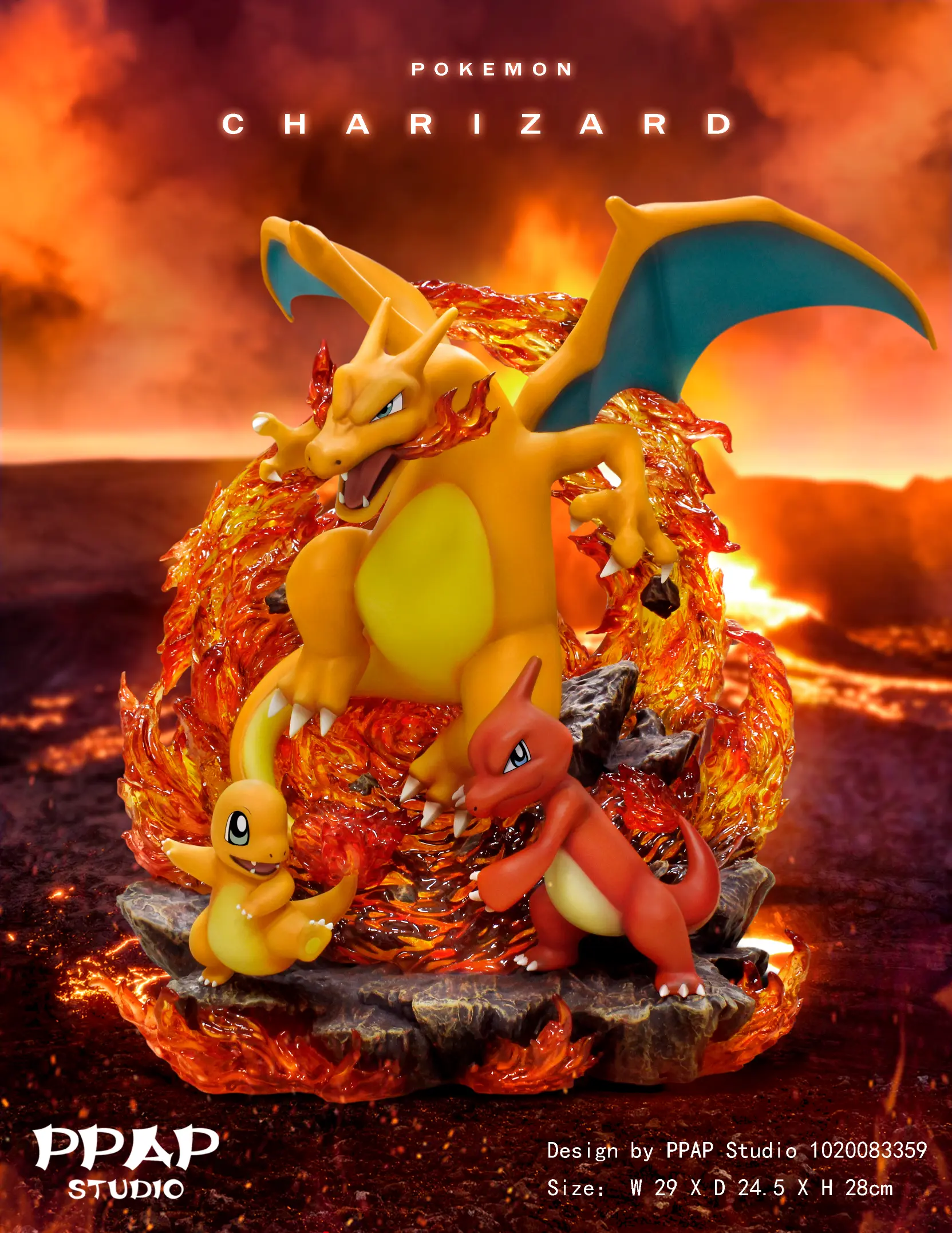 Evolution of Charizard Family - Pokemon Resin Statue - PPAP Studios [In ...