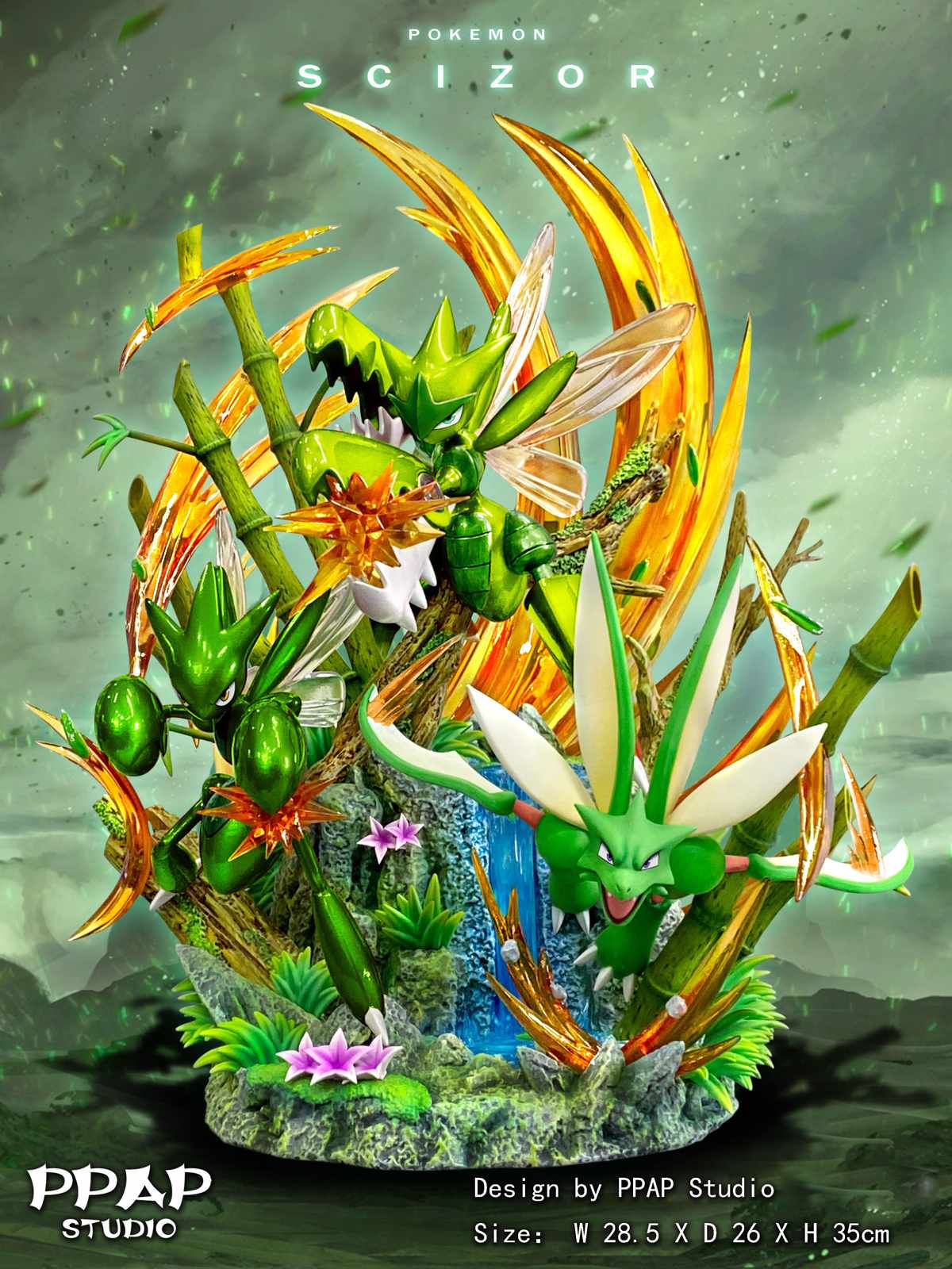 Evolution Series Scizor Family with LED - Pokemon Resin Statue - PPAP ...