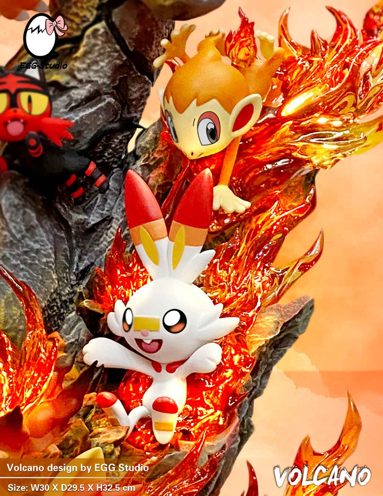 Fire Type Family with LED - Pokemon Resin Statue - EGGS Studios ...