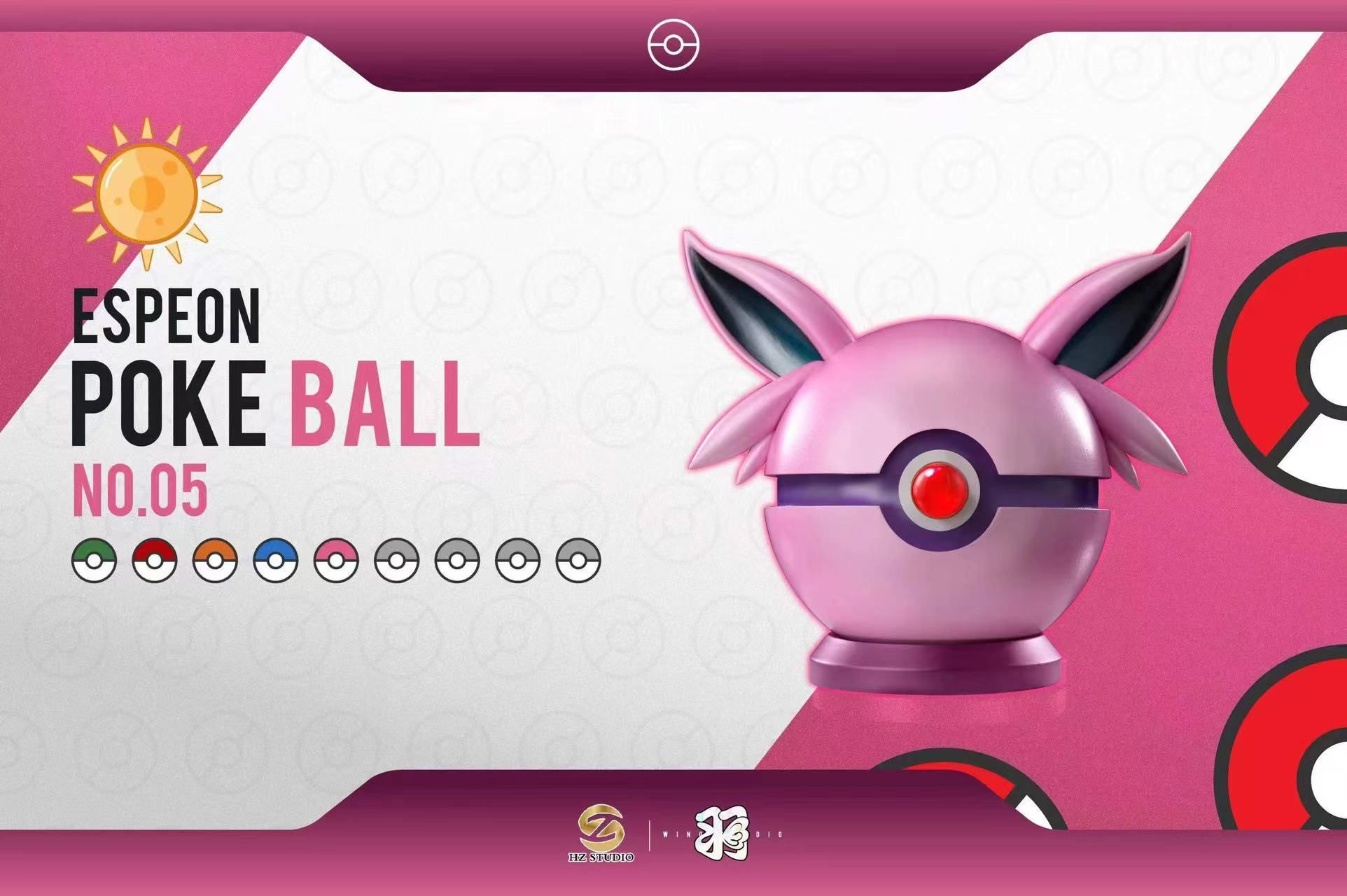 1/1 Scale Poke Ball Series 005 Espeon Poke Ball - Pokemon Resin Statue ...