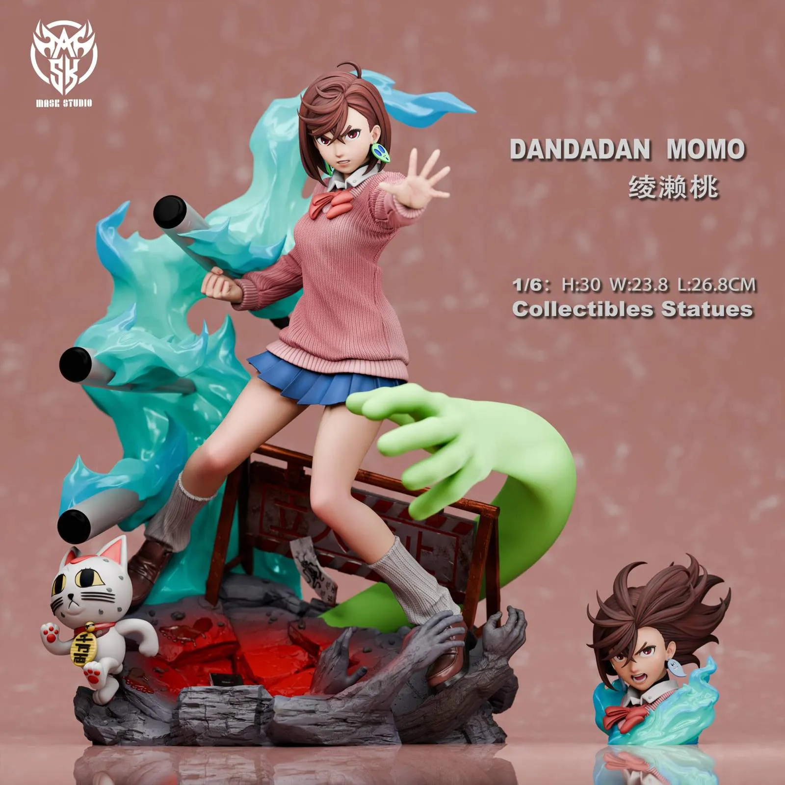 1/6 Scale Momo Ayase - Dandadan Resin Statue - Mask Studio - FIGURETOPIA