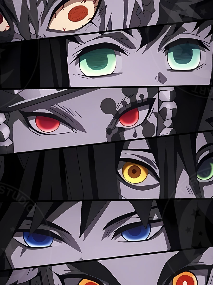 Eyes of Nine Hashira Decorative Painting - Demon Slayer: Kimetsu No Yaiba - Xingkong Studio
