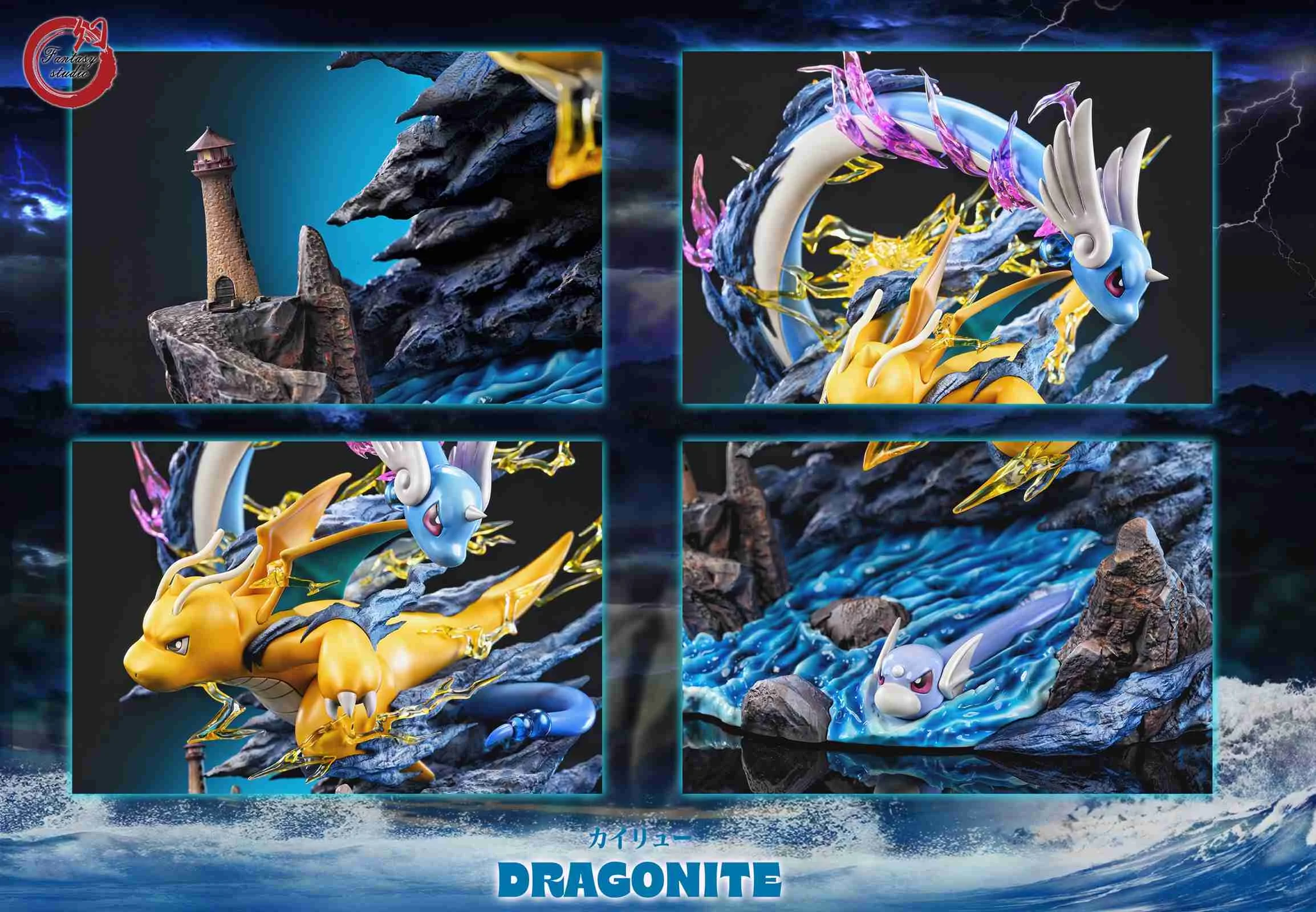 GX Evolution Series Dragonite Family with LED - Pokemon Resin Statue ...