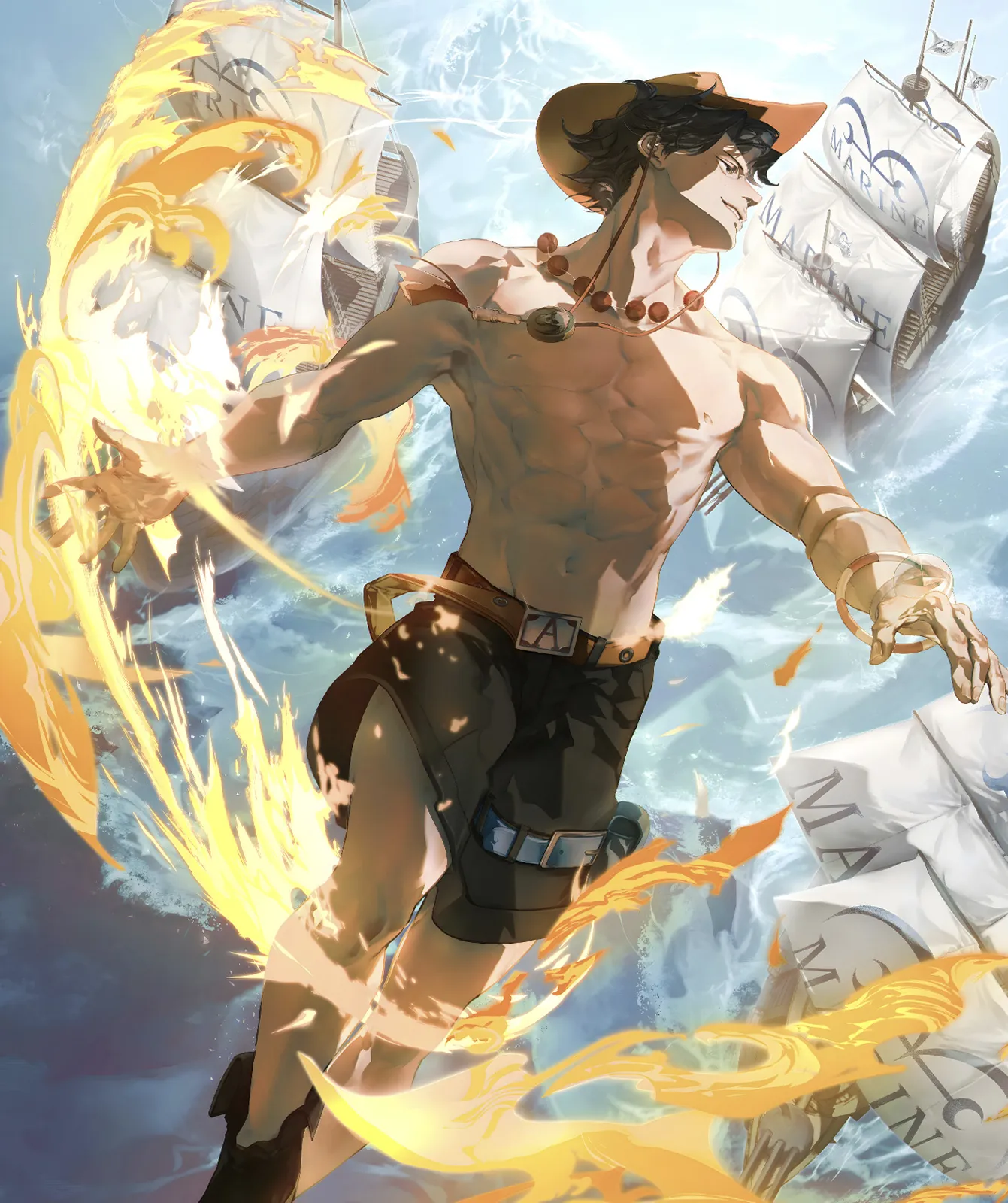 Fire Fist Portgas D. Ace Decorative Painting - ONE PIECE - H-TWO Studio