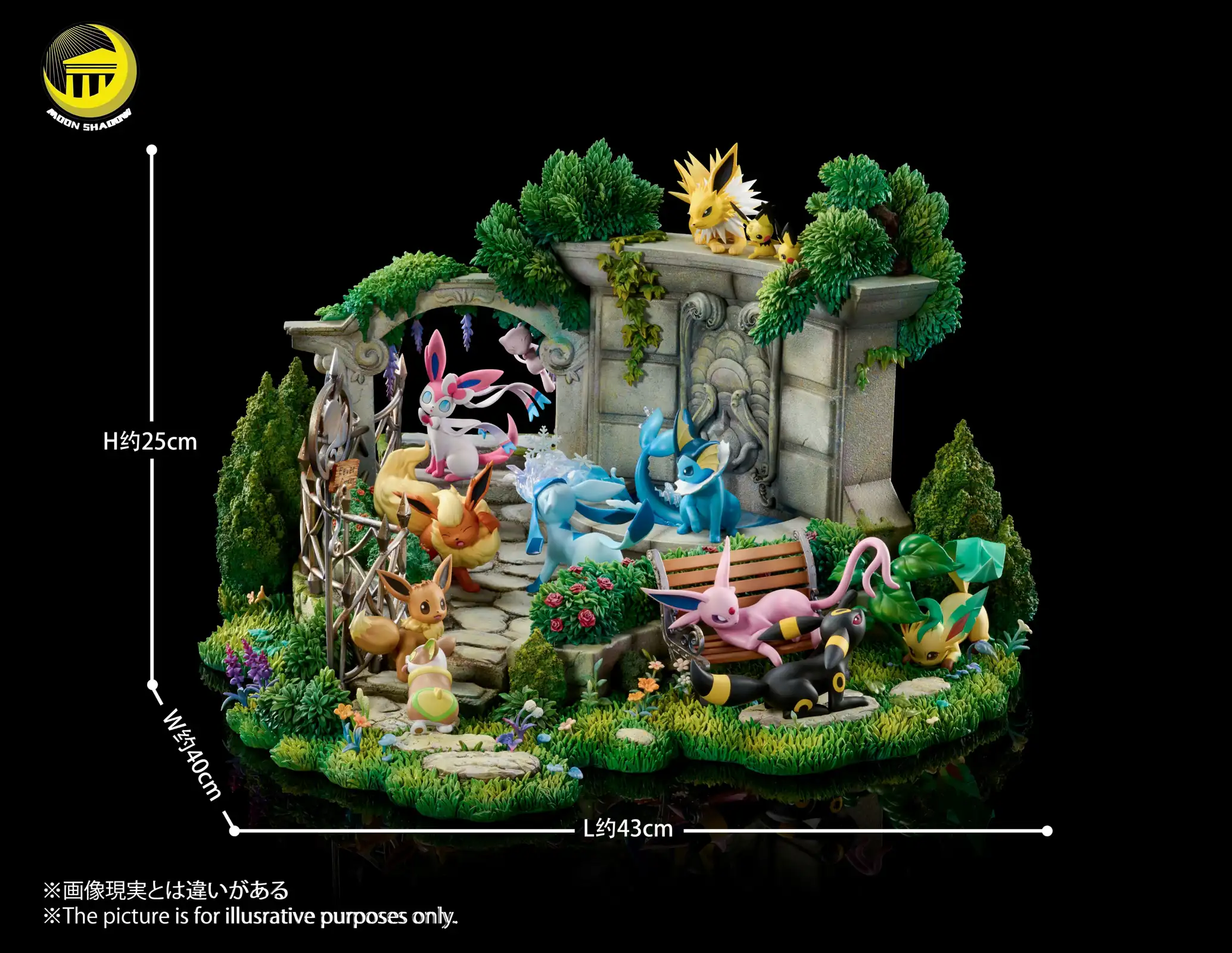 Anniversary Eevee Family Garden Scene - Pokemon Resin Statue - Moon ...