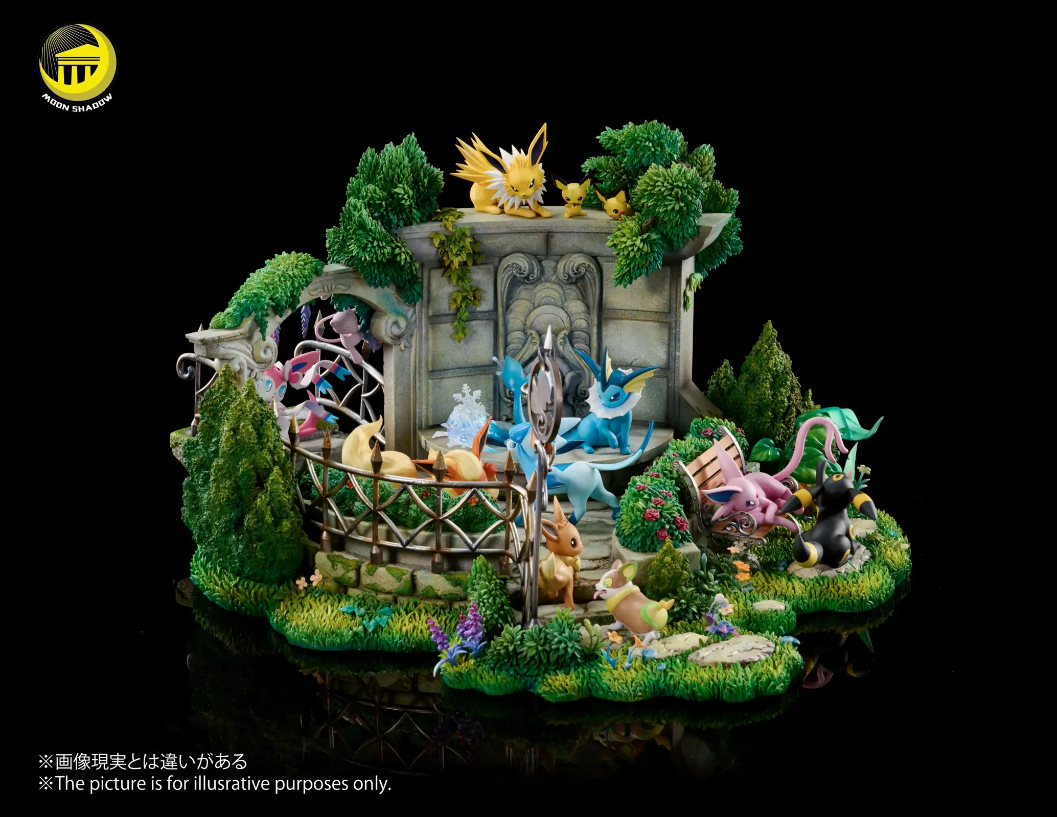 Anniversary Eevee Family Garden Scene - Pokemon Resin Statue - Moon ...